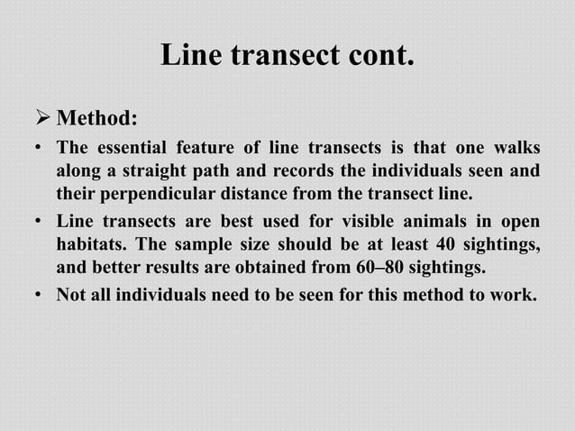 Population Counting Method Line Transect Point Count Mark And