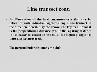 Population counting method line transect, point count, mark and ...