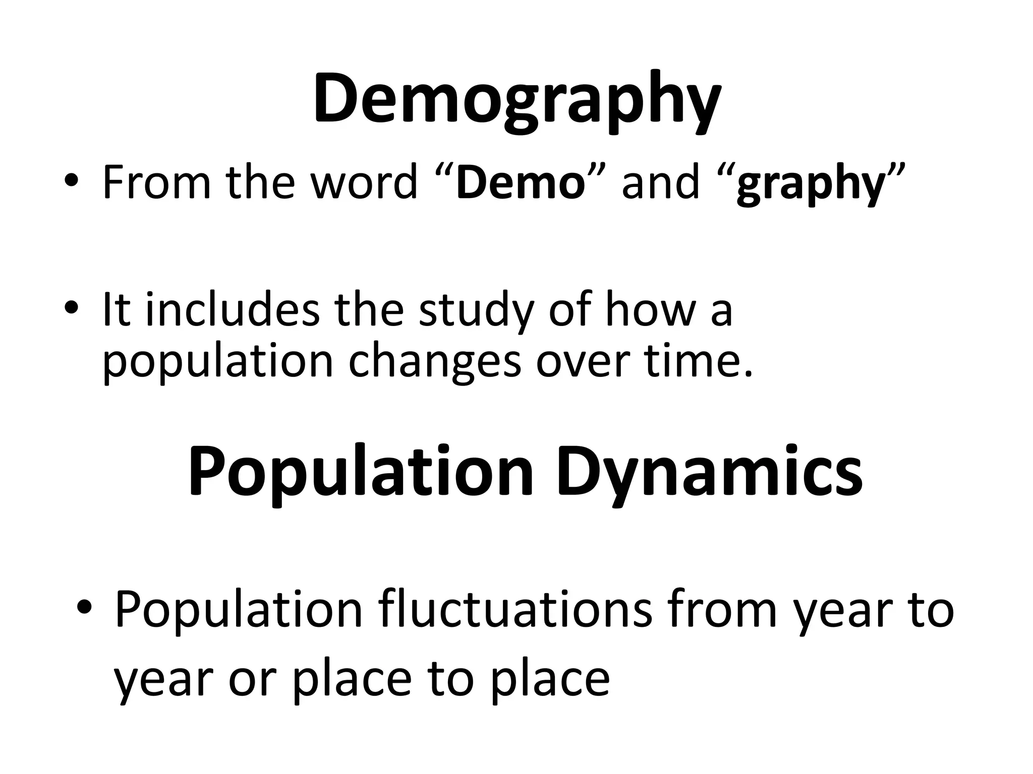 Population demography and dynamics | PPTX