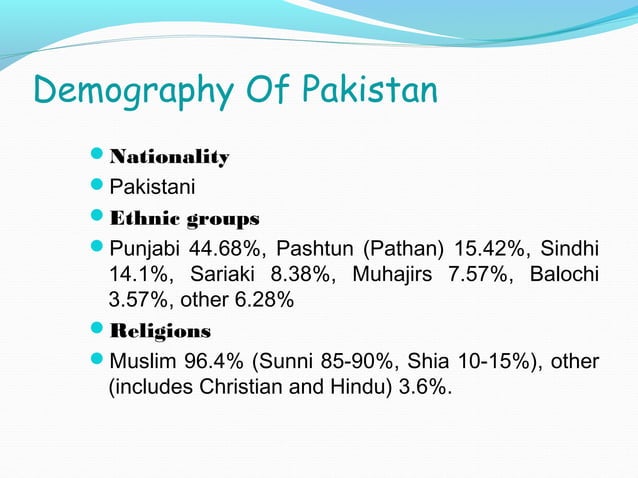 Demography &Population of pakistan | PPT