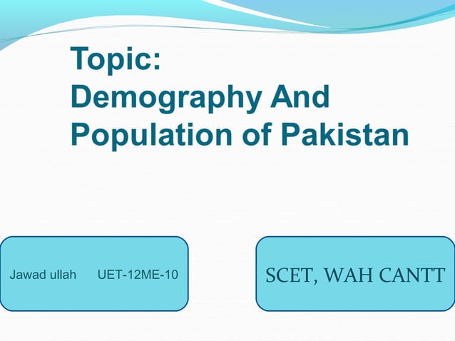 Demography &Population of pakistan | PPT