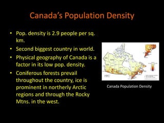 Population Density Of Canada