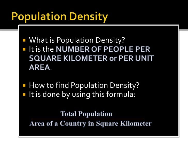 Population distribution and density it notes