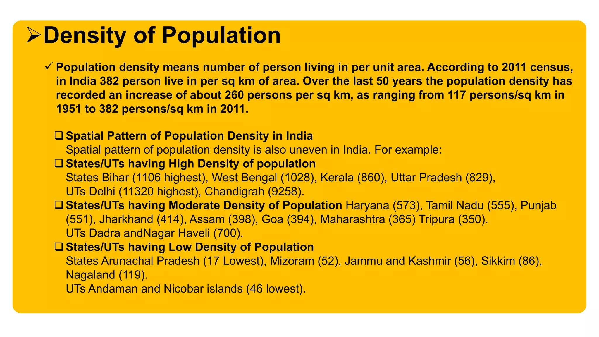 Population distribution, density, growth and composition | PPTX