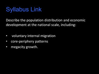 Population distribution & economic devopment activity | PPTX