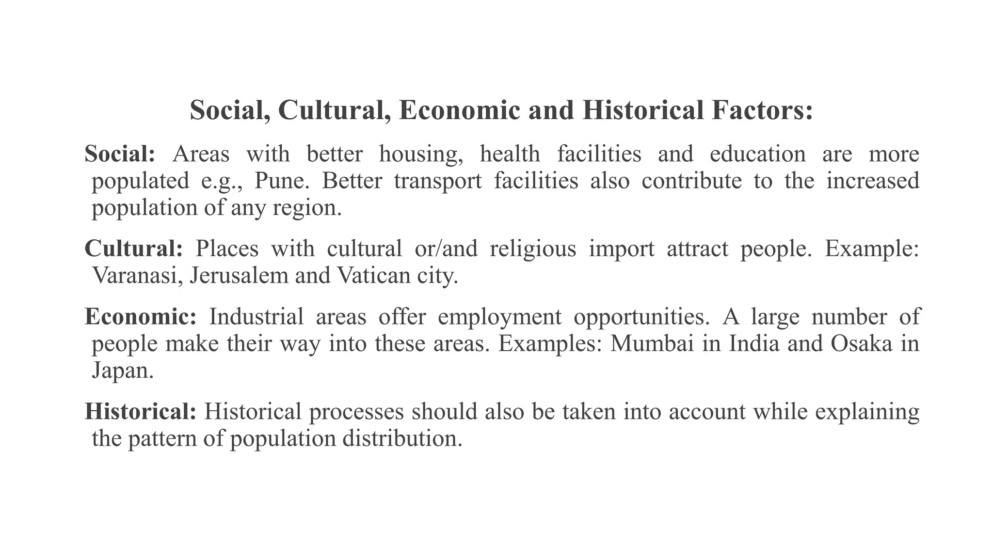 Population distribution in India and Factors affecting the distribution ...