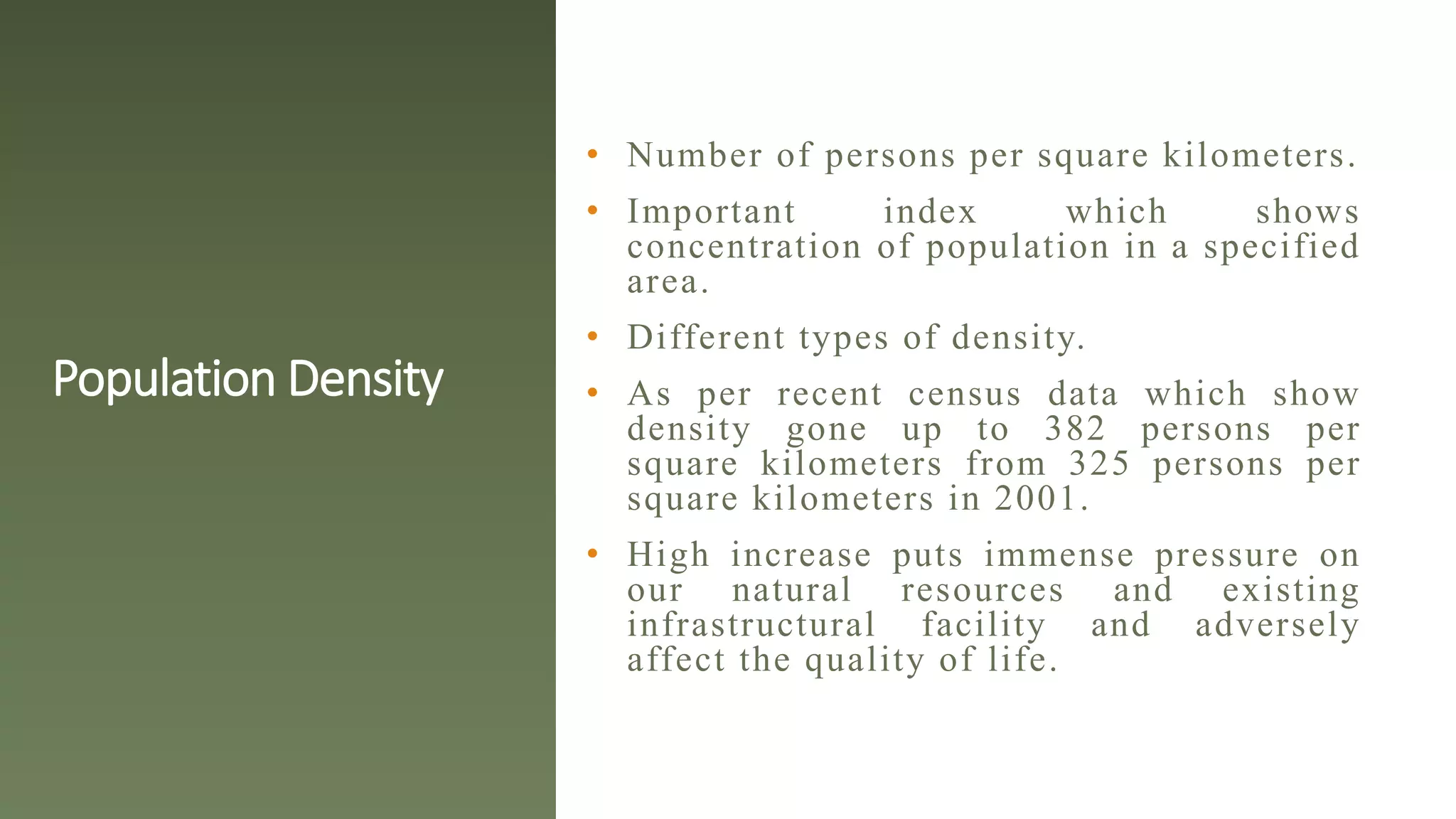 Population distribution in India and Factors affecting the distribution | PPTX