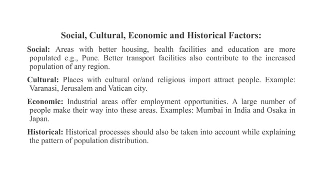 Population distribution in India and Factors affecting the distribution | PPTX | Geography | Science