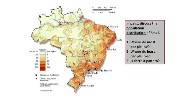 Population distribution of brazil