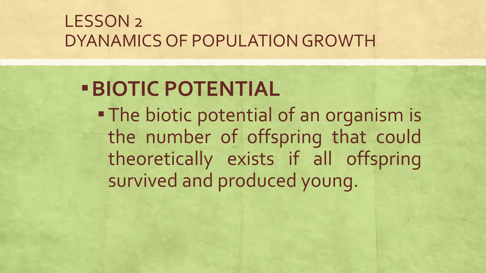 Population Dynamics | PPTX
