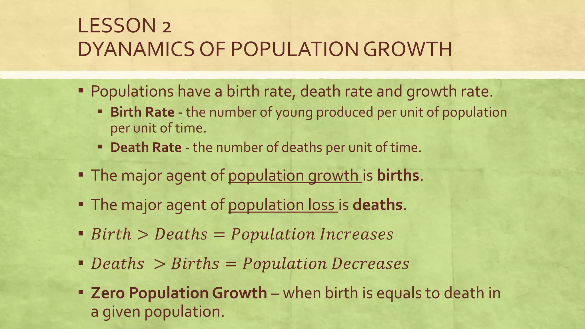 Population Dynamics | PPTX