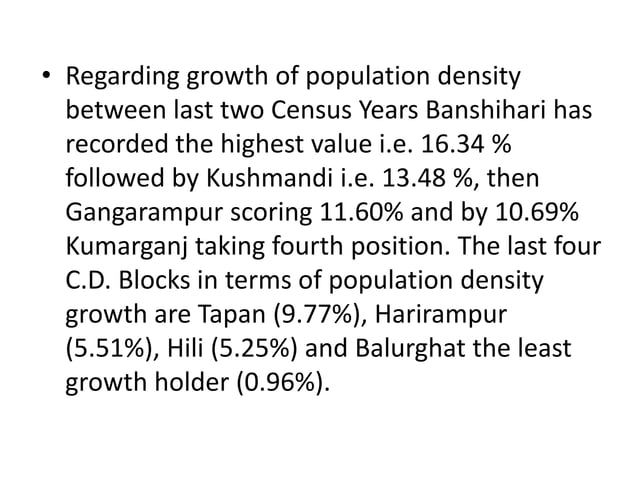 Population dynamics and land use change in dakshin dinajpur district a ...