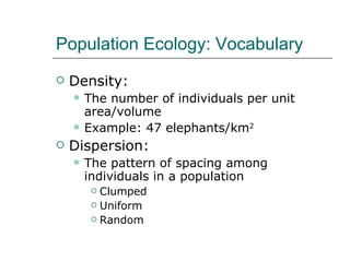 Population ecology | PPT | Environment | Science