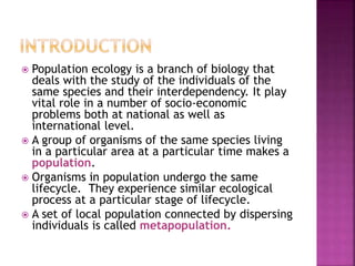 Population ecology | PPTX | Biological Sciences | Science