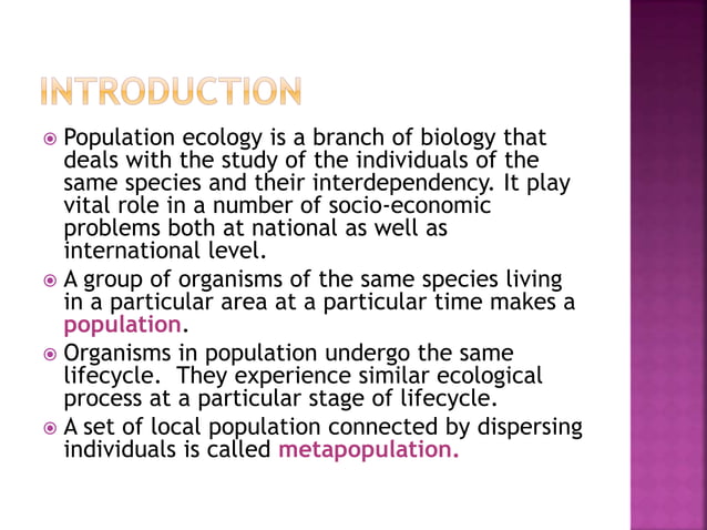 Population ecology | PPTX | Biological Sciences | Science