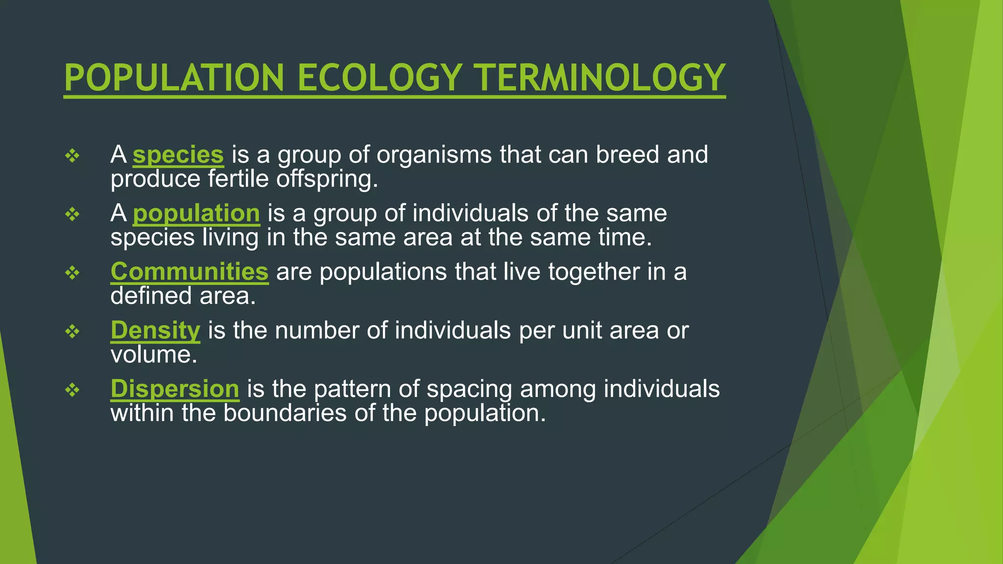Population Ecology Grade 11 Part 1