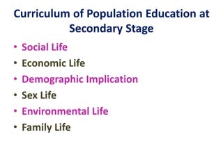 Population education | PPTX