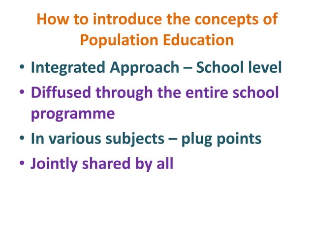 Population education | PPTX | Education
