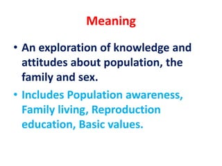 Population Education Definition