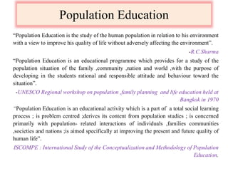 Population Education Definition