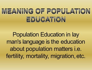 Population Education Definition