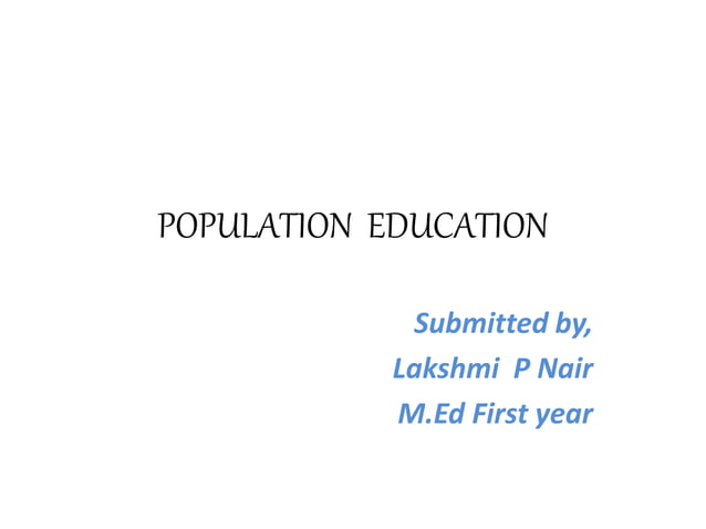 Population education | PPTX
