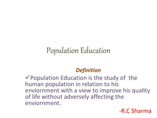 Population Education Definition