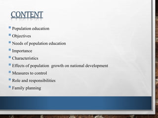 Population Education | PPTX