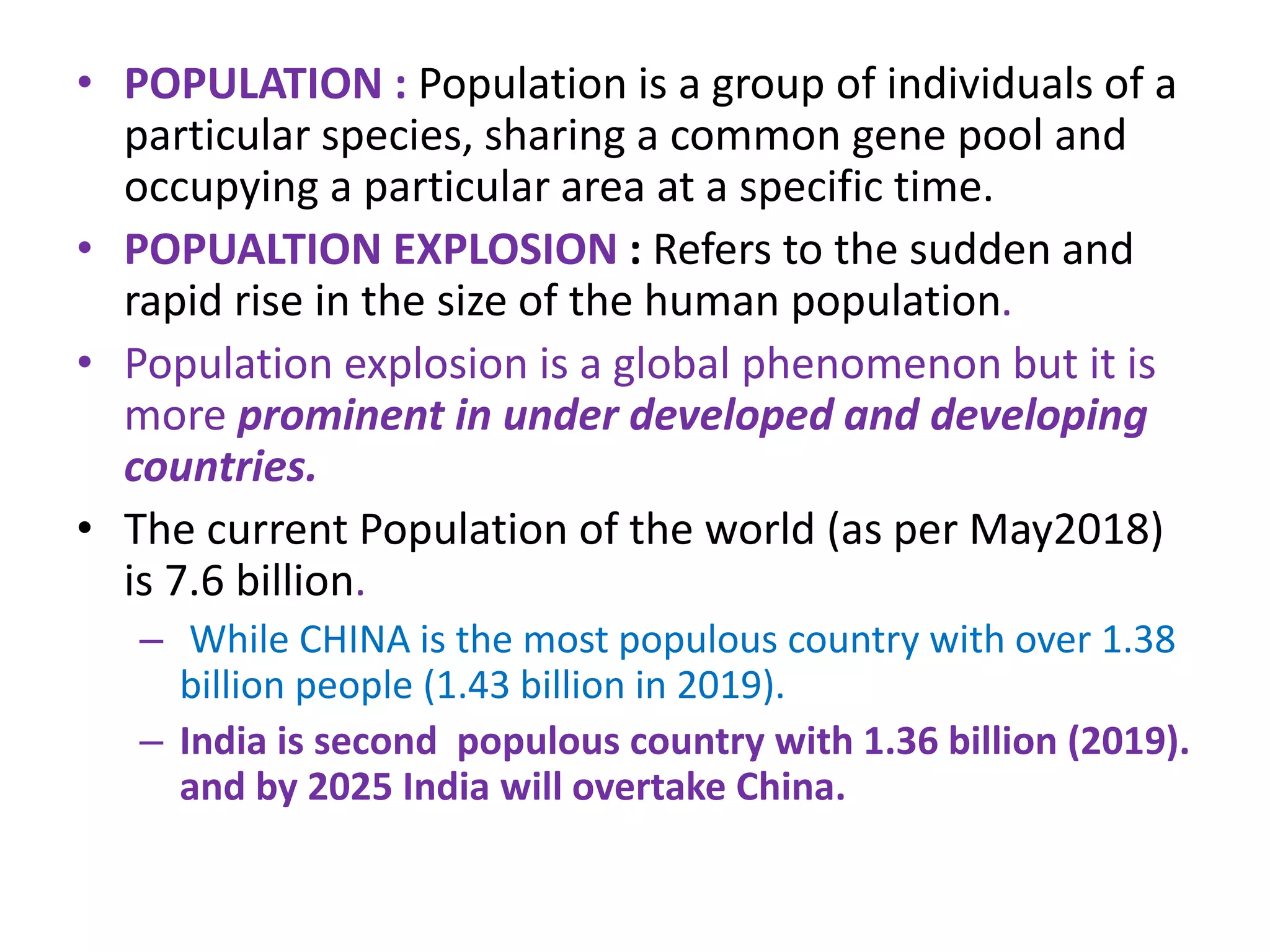 Population explosion introduction | PPTX