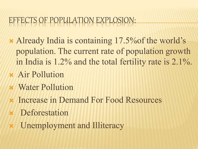 Population explosion and its control | PPTX | Reproductive Health ...