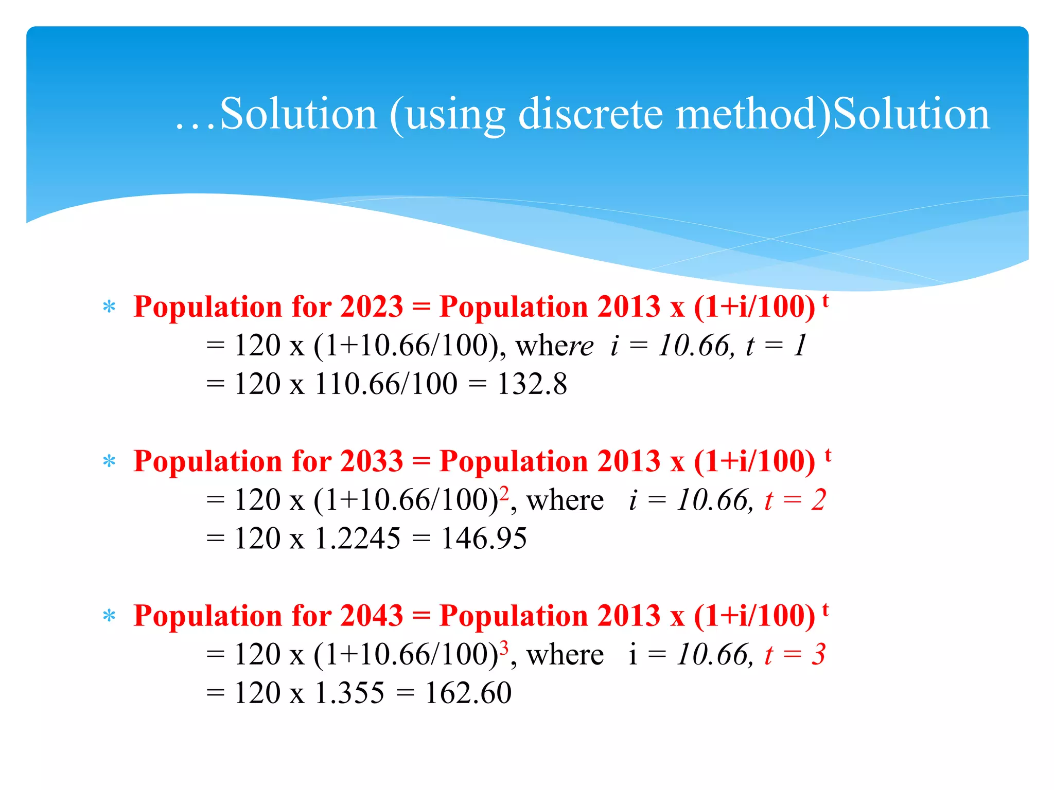 Population forecast geometric method | PPTX