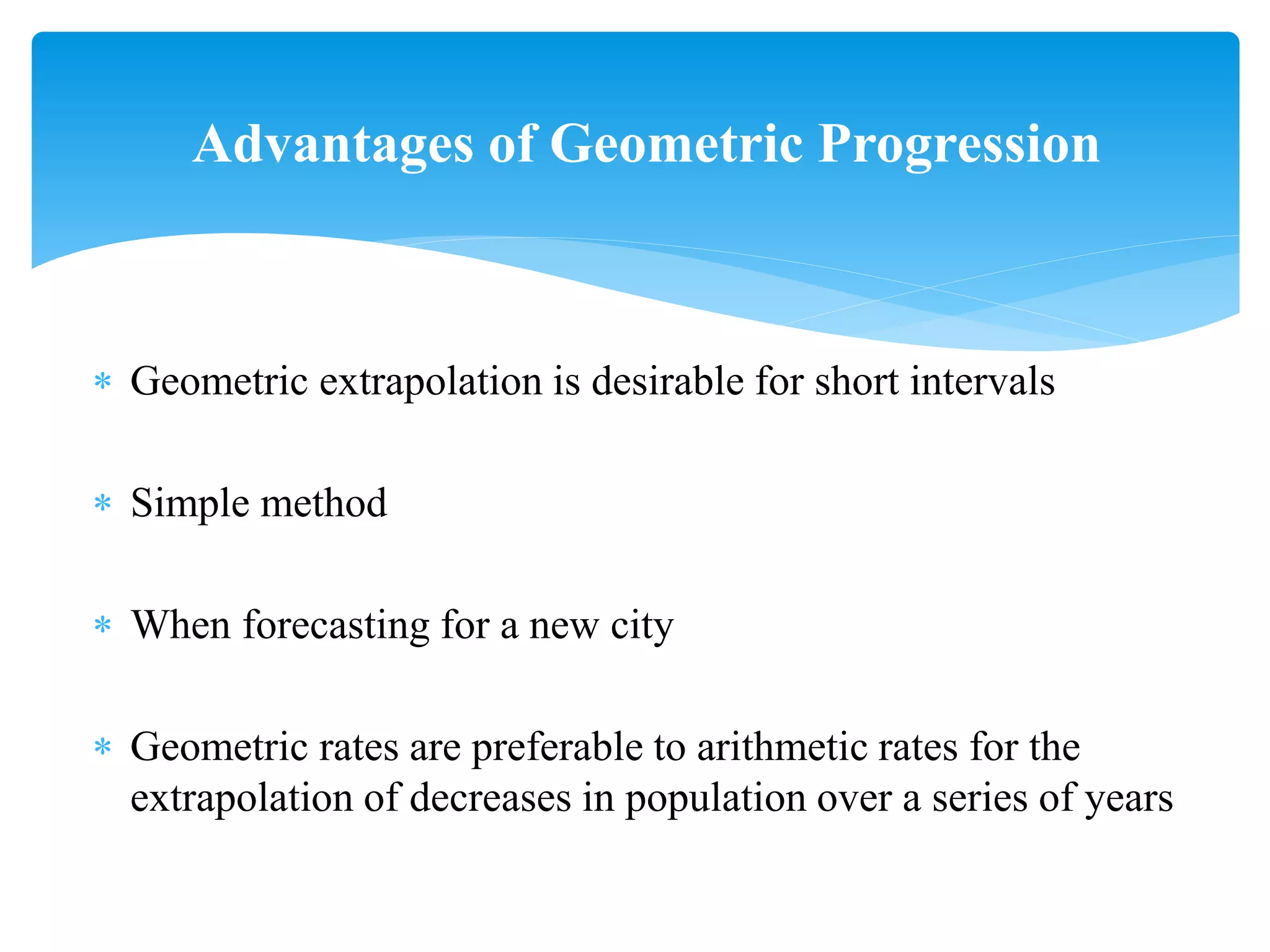 Population forecast geometric method | PPTX