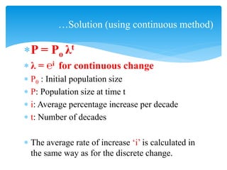 Population forecast geometric method | PPTX