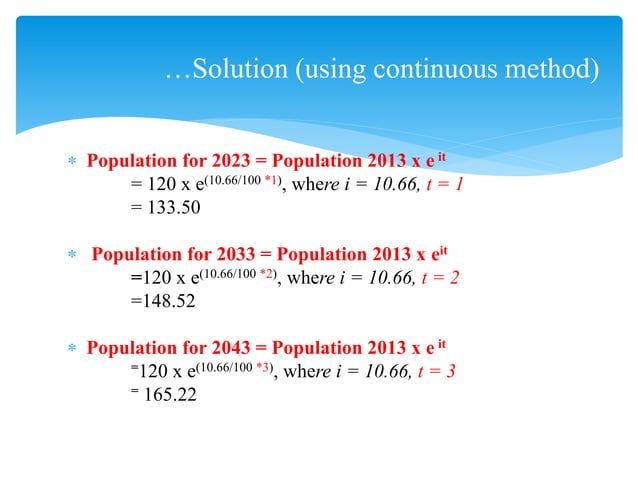 Population forecast geometric method | PPTX
