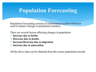 Population forecast geometric method | PPTX
