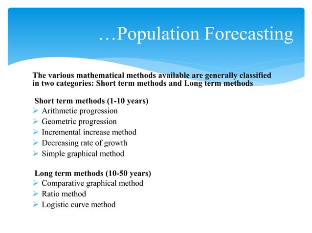 Population Forecast Geometric Method