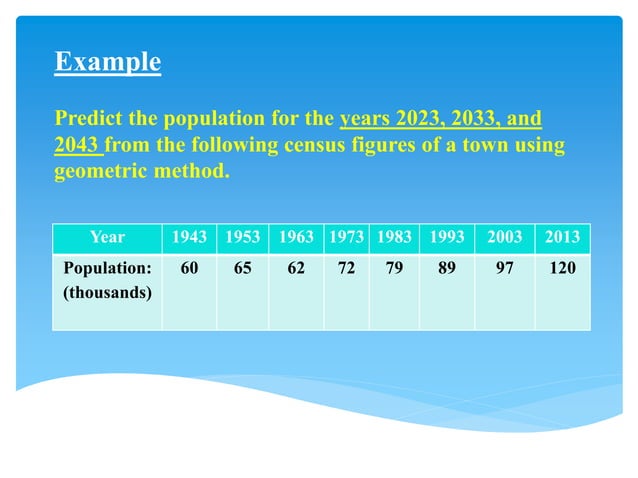 Population Forecast Geometric Method