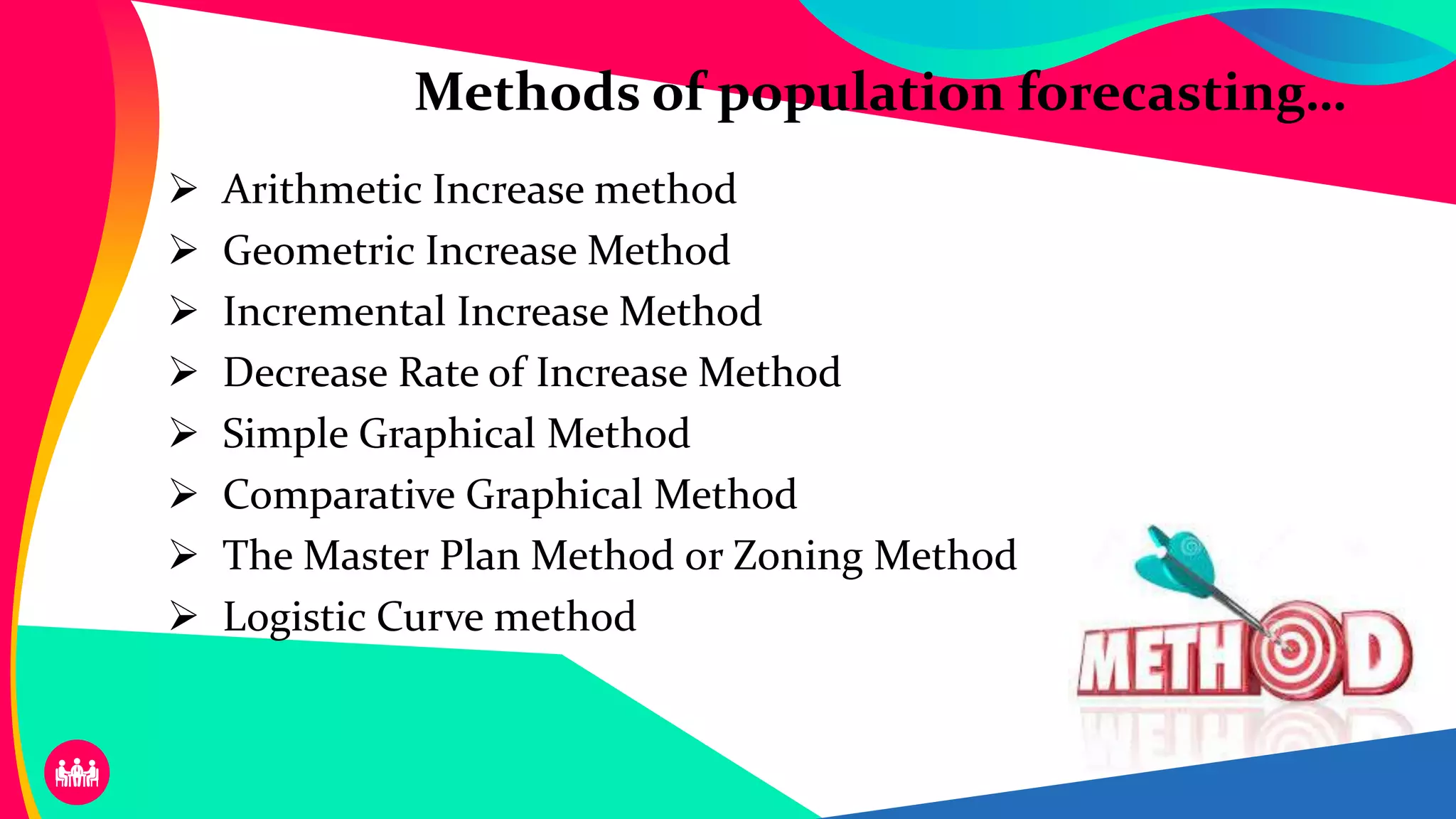 Calculating future population using Population forecasting methods | PPTX
