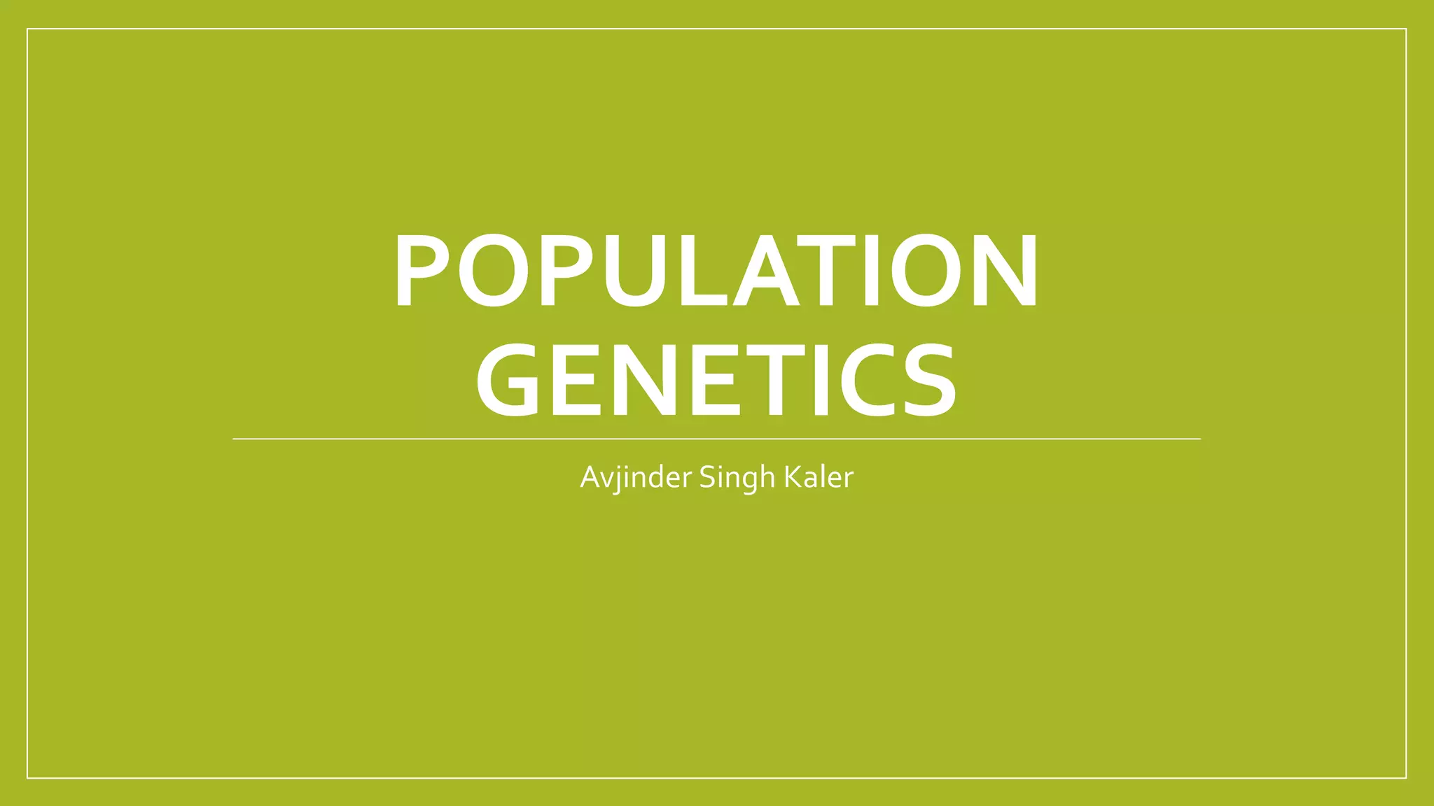 Population genetics | PDF