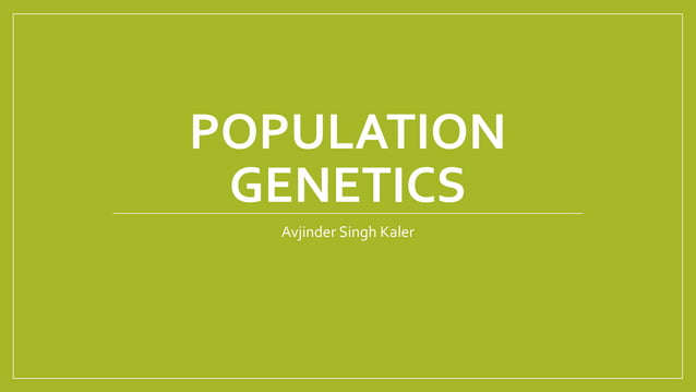 Population genetics | PDF