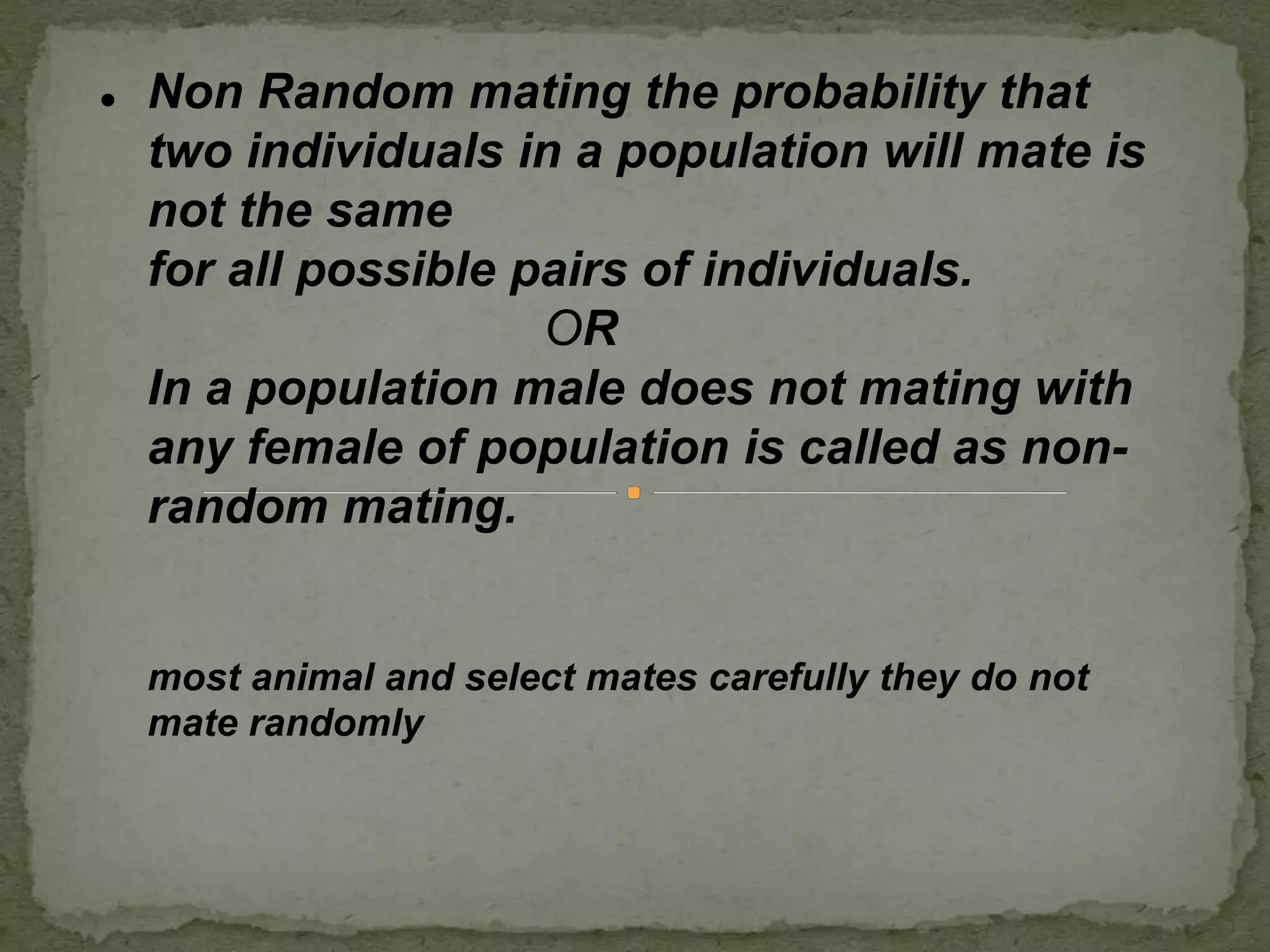 Population genetics-hardy weinberg equilibrium and non random matting | PPT