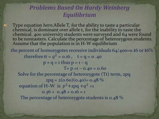Population genetics-hardy weinberg equilibrium and non random matting | PPT
