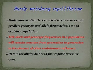 Population genetics-hardy weinberg equilibrium and non random matting | PPT