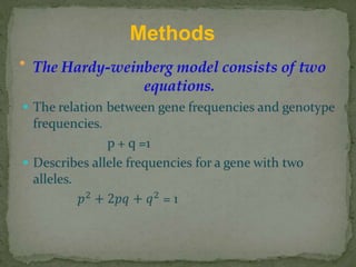 Population genetics-hardy weinberg equilibrium and non random matting | PPT