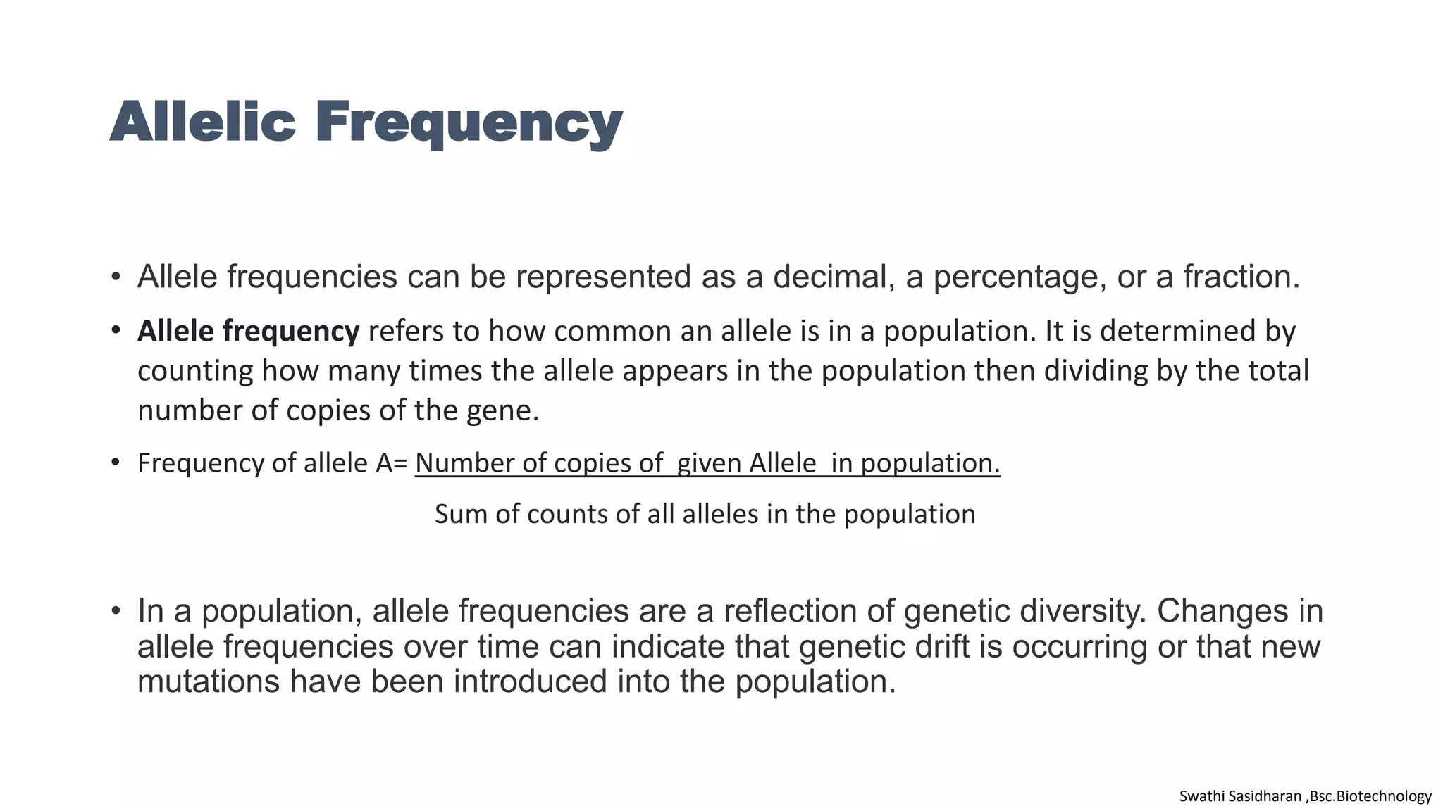 POPULATION GENETICS | PPTX | Genetics | Science