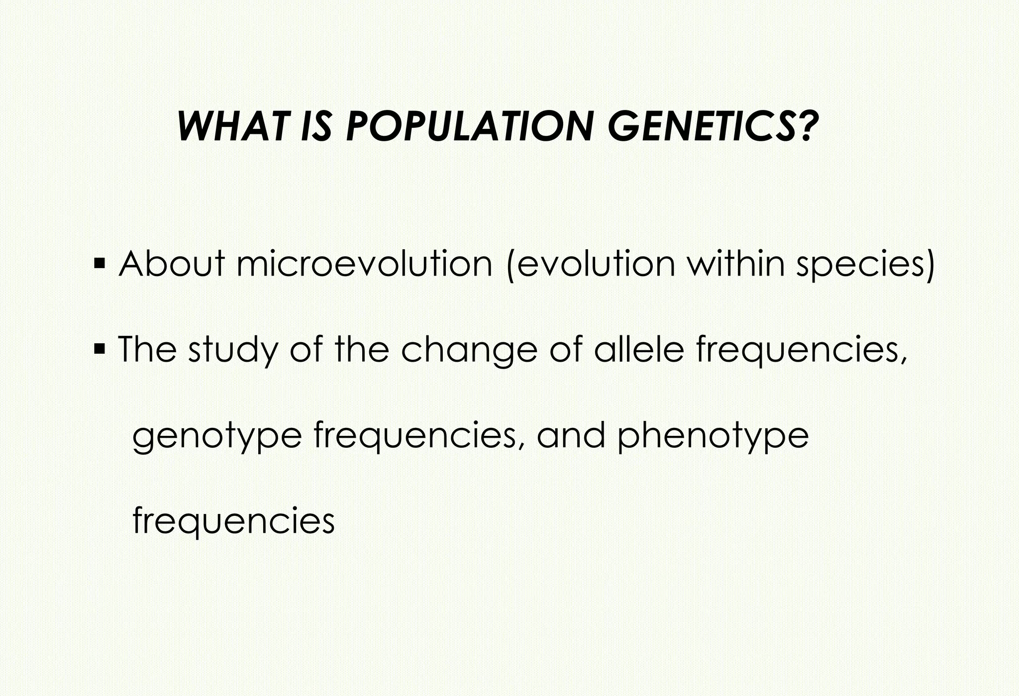 Population genetics basic concepts | PDF
