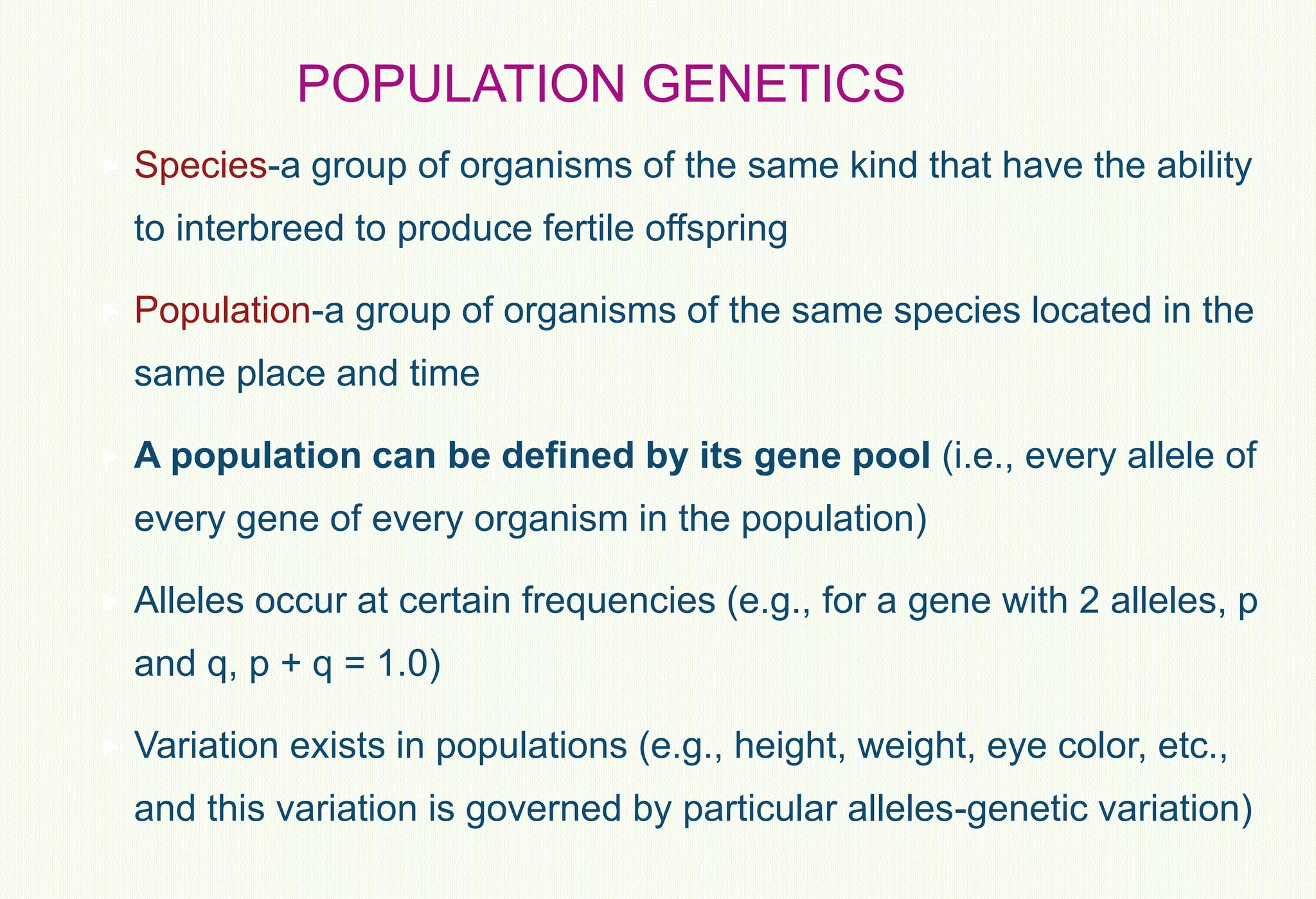 Population genetics basic concepts | PDF