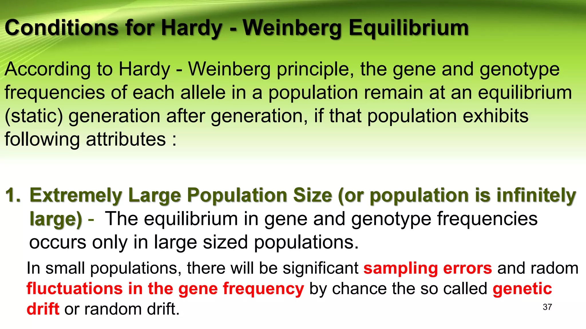 Population Genetics & Hardy - Weinberg Principle.pdf | Genetics | Science