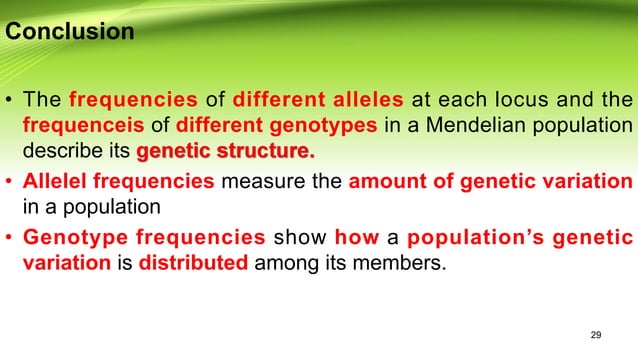 Population Genetics & Hardy - Weinberg Principle.pdf | Genetics | Science