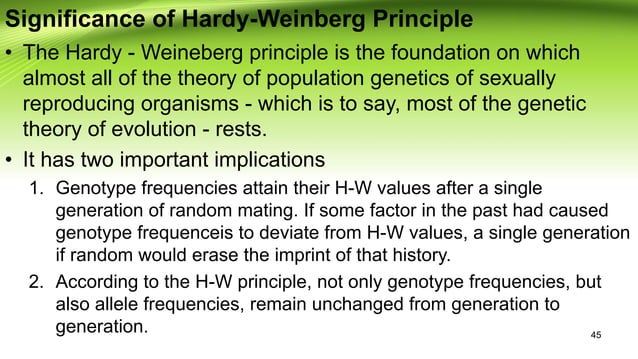 Population Genetics & Hardy - Weinberg Principle.pdf | Genetics | Science